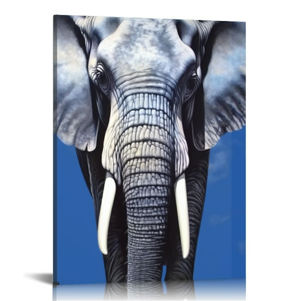 Acheng Large Elephant Canvas Wall Art African Landscape Wild Animal ...