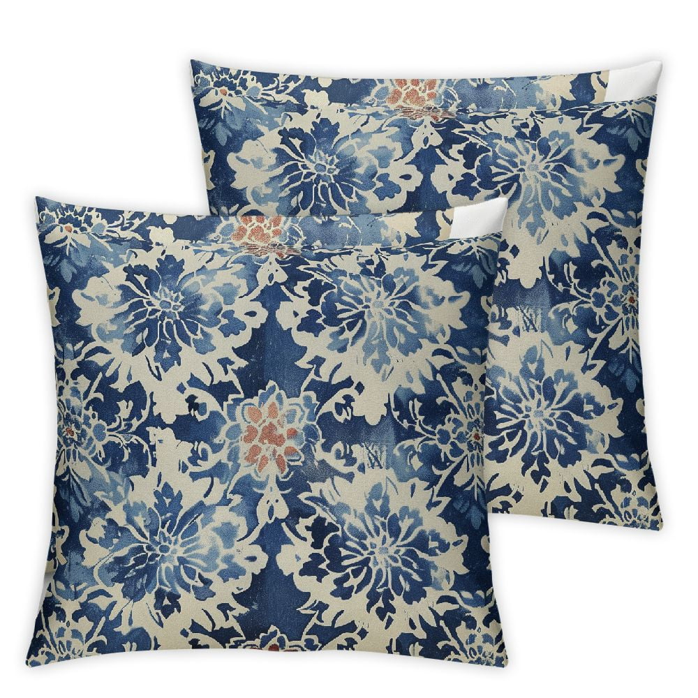 Acheng Light Blue Ethnic Boho Pillow Covers Bohemian Carpet Style Vintage Flower Print ...