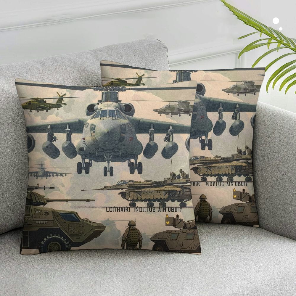 Acheng Military Technics Throw Pillow Cover Camouflage Army Transport ...