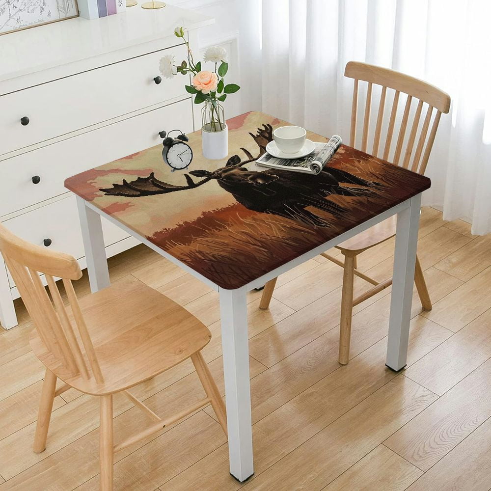 Acheng Moose Grass Sky Square Tablecloth Full Width Single-Sided ...
