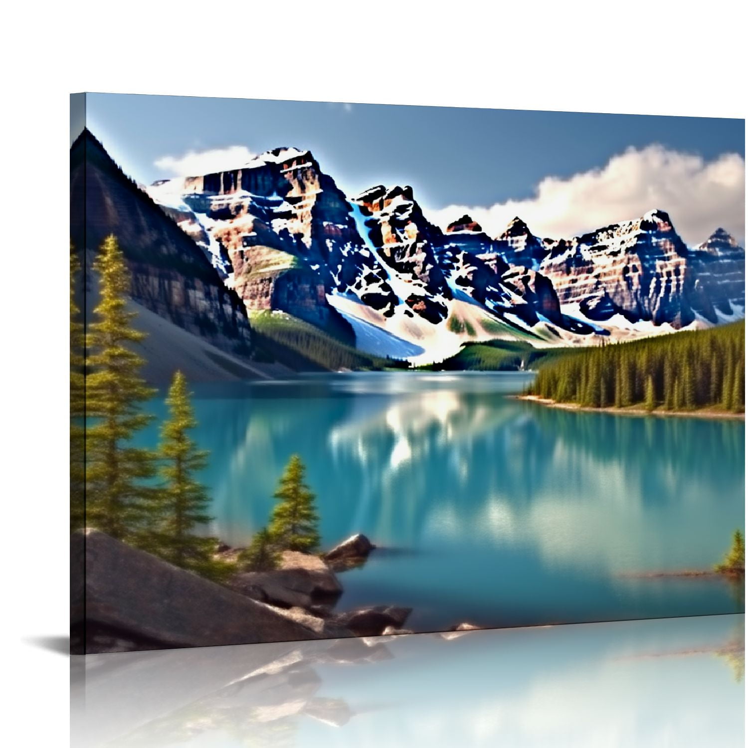 Acheng Moraine Lake Canvas Wall Art Bedroom Wall Decor Mountain Picture Canvas Artwork Living ...