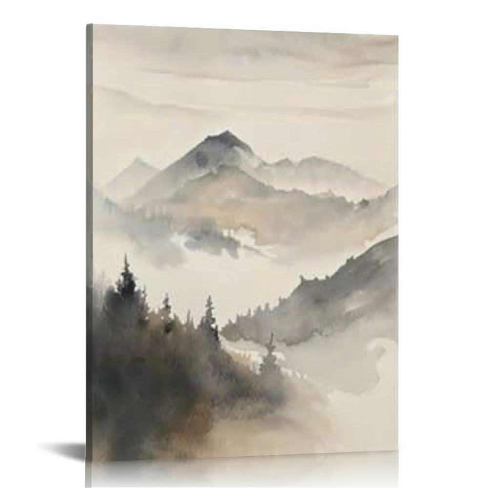 Acheng Neutral Mountain Wall Art Decor Set of 3 Forest Canvas Wall Art ...
