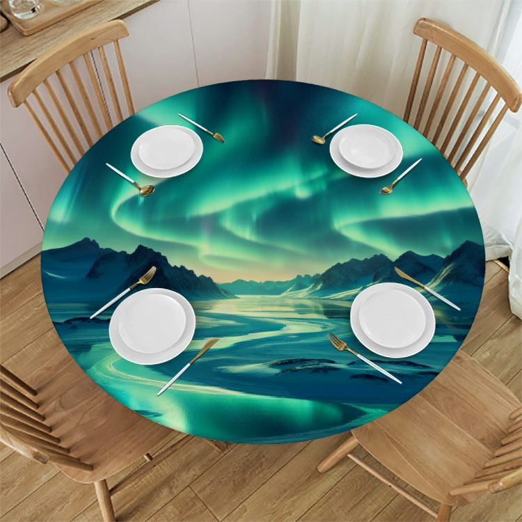 Acheng Northern Lights Aurora Borealis Round Tablecloth - Great for ...