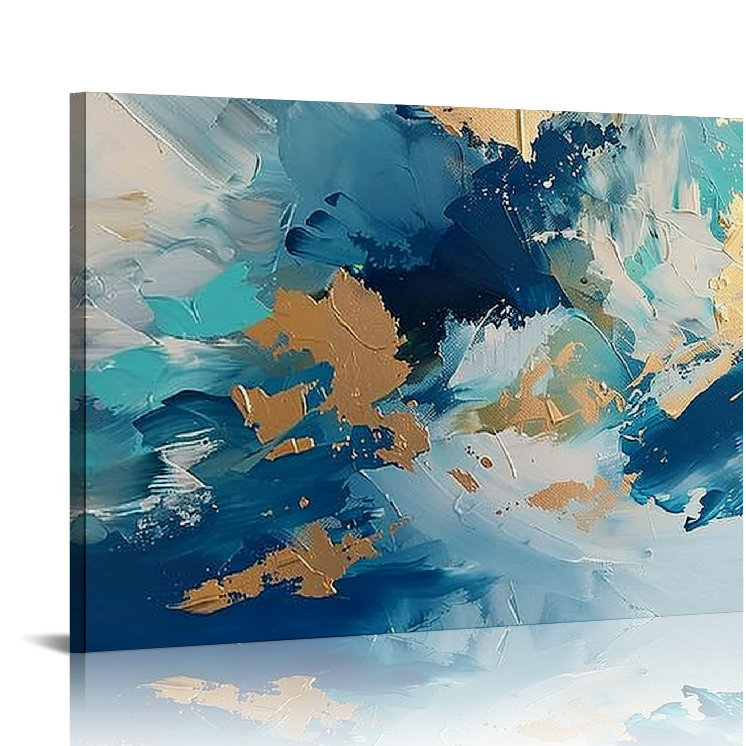 Acheng Ocean Wall Art Decor for Living Room Blue Abstract Seascape ...