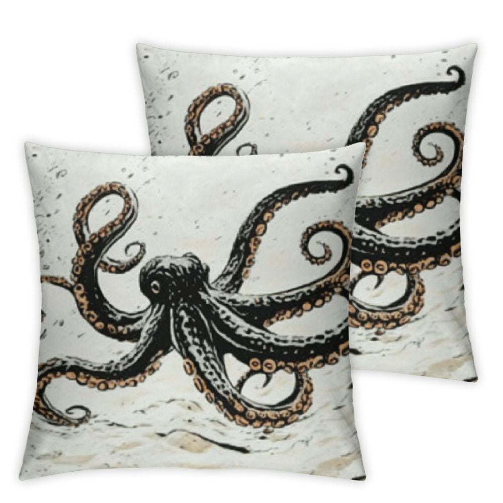 Acheng Octopus Decorative Throw Pillow Case Pack of 2, Mythological ...