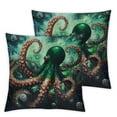 Acheng Octopus Tentacles Throw Pillow Covers for Kids Green Ocean ...