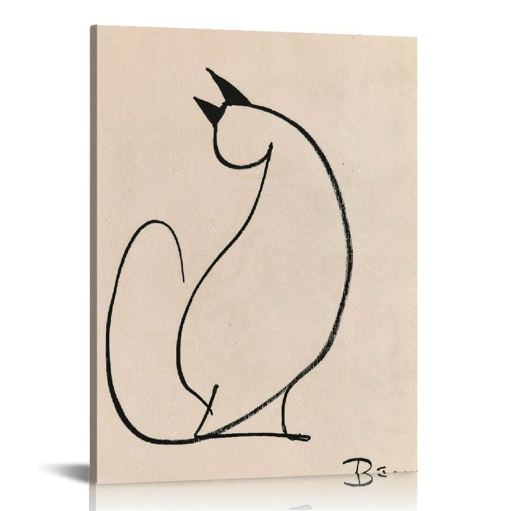 Acheng Pablo Picasso Wall Art Cat Canvas Prints Picture Minimalist Wall ...