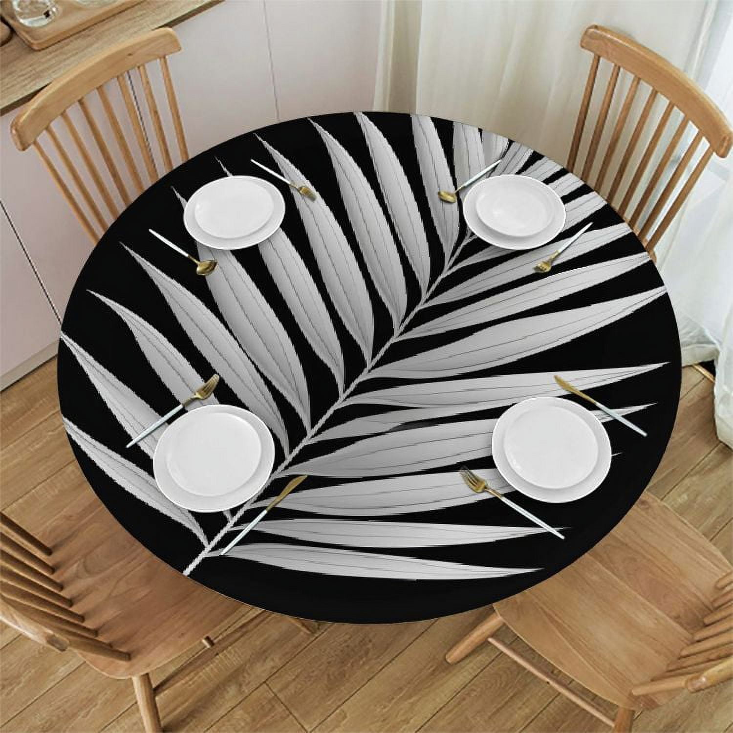 Acheng Palm Leaves Round Tablecloth, Tropical Jungle Palm Leaves with ...