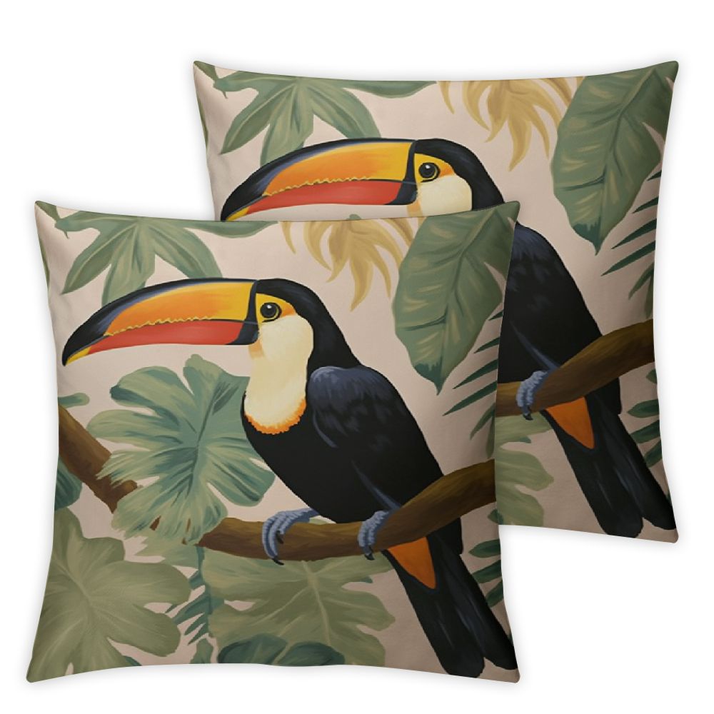 Acheng Parrot Pillow Covers Tropical Birds Toucan Throw Pillow Covers ...