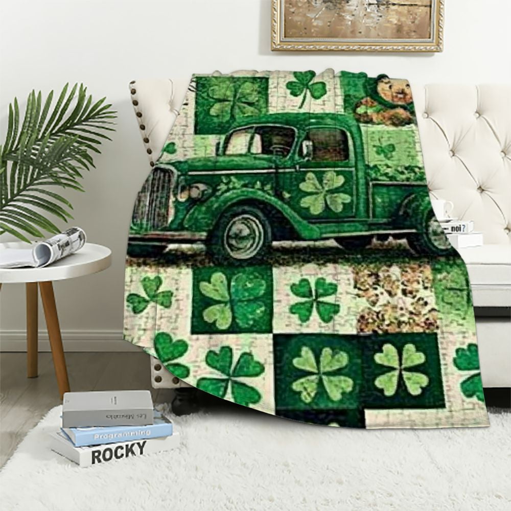 Acheng Patrick's Day Shamrock Super Soft Flannel Throw Blankets Lucky ...