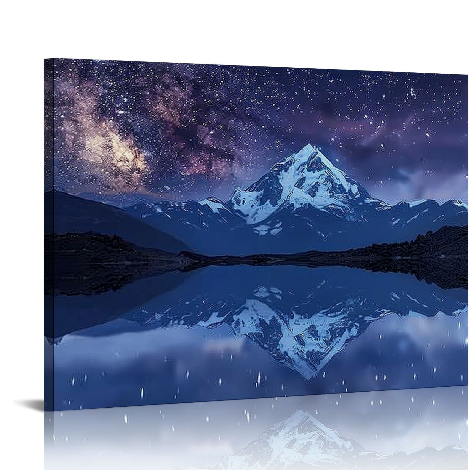 Acheng Peaceful Star Lake Landscape Wall Art For Bedroom,Starry Night ...