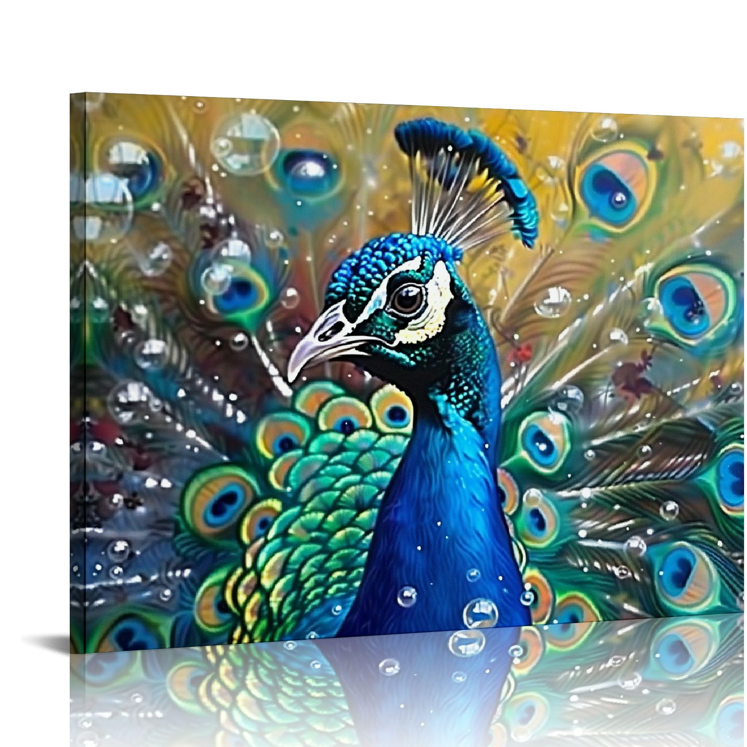 Acheng Peacock Wall Art Blue Peacocks Pictures Elegant Peacock Decor ...
