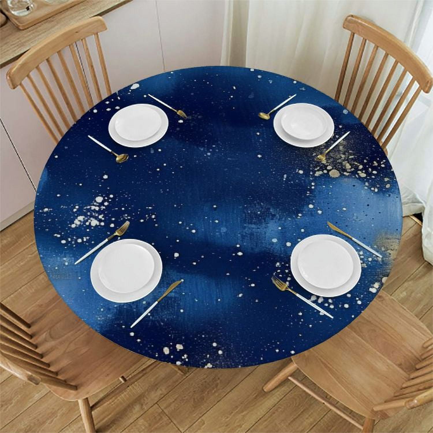 Acheng Round Tablecloth 0_1 (36) - Polyester Fiber, Machine Washable, Holiday Home Decor 42-46 ...