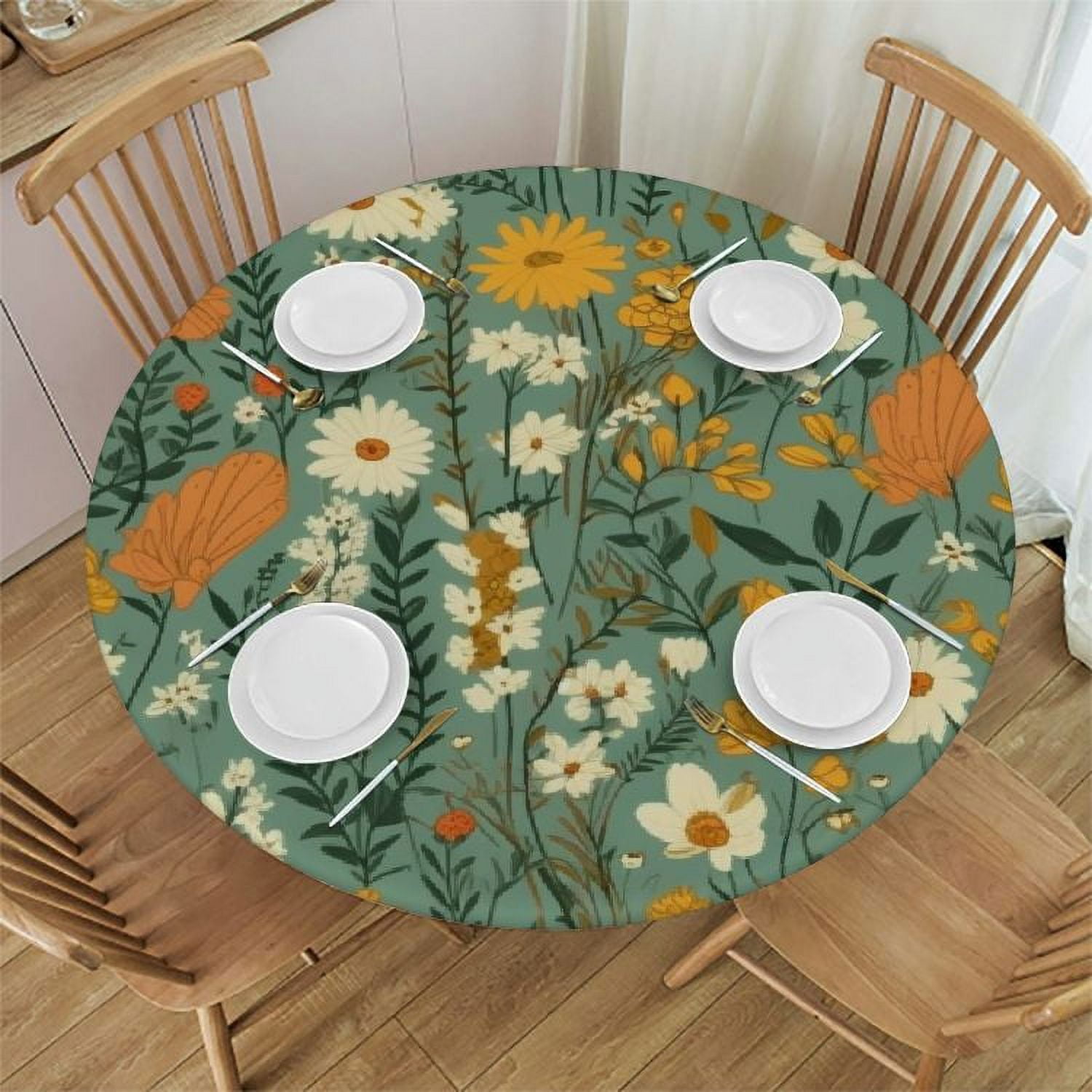 Acheng Round Tablecloth, 100% Polyester Fiber, Waterproof and Wrinkle ...