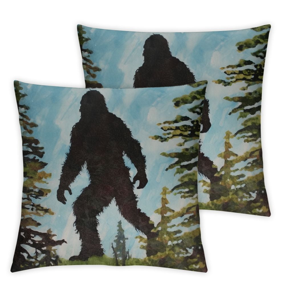 Acheng Sasquatch Watercolor Rustic Farmhouse Style Decorative Throw ...