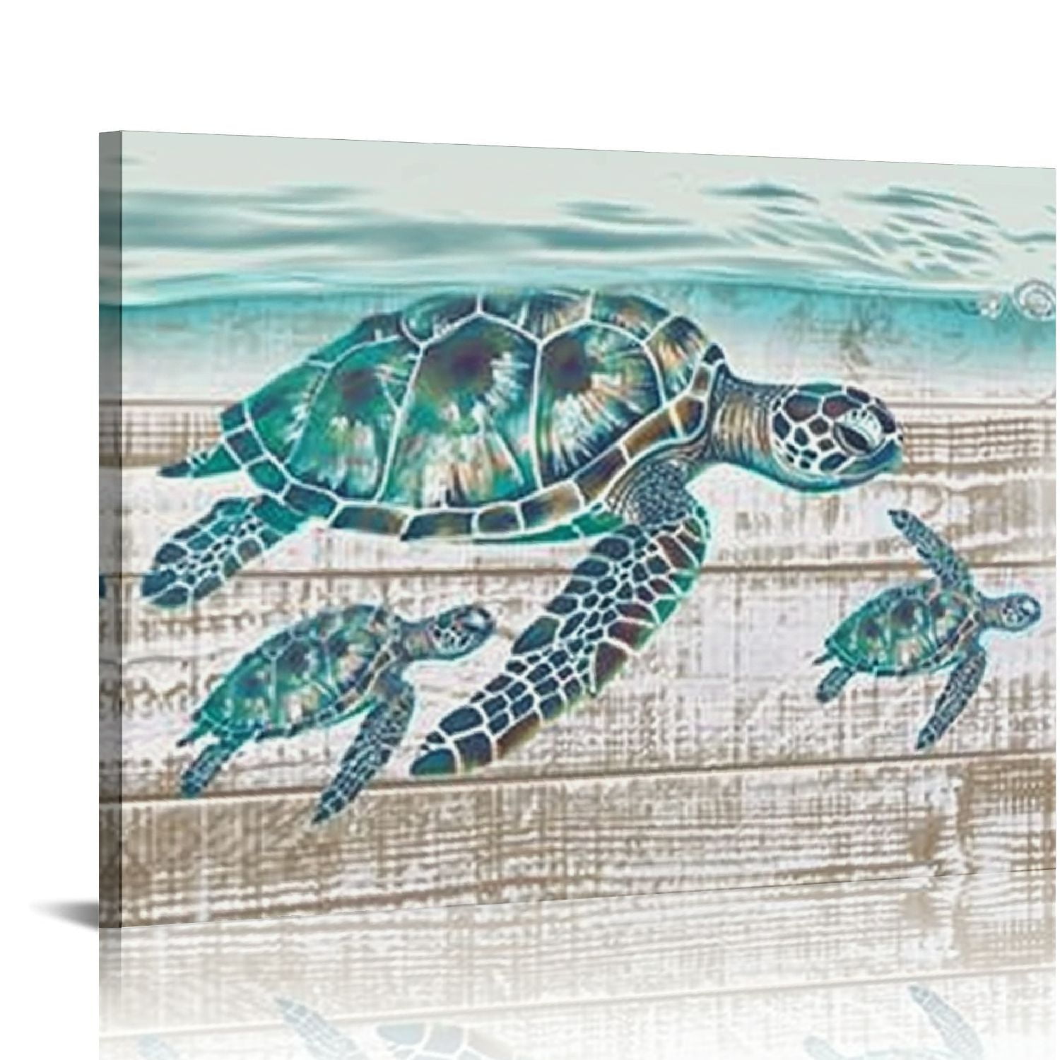 Acheng Sea Turtle Bathroom Decor Beach Themed Wall Art Ocean Coastal ...