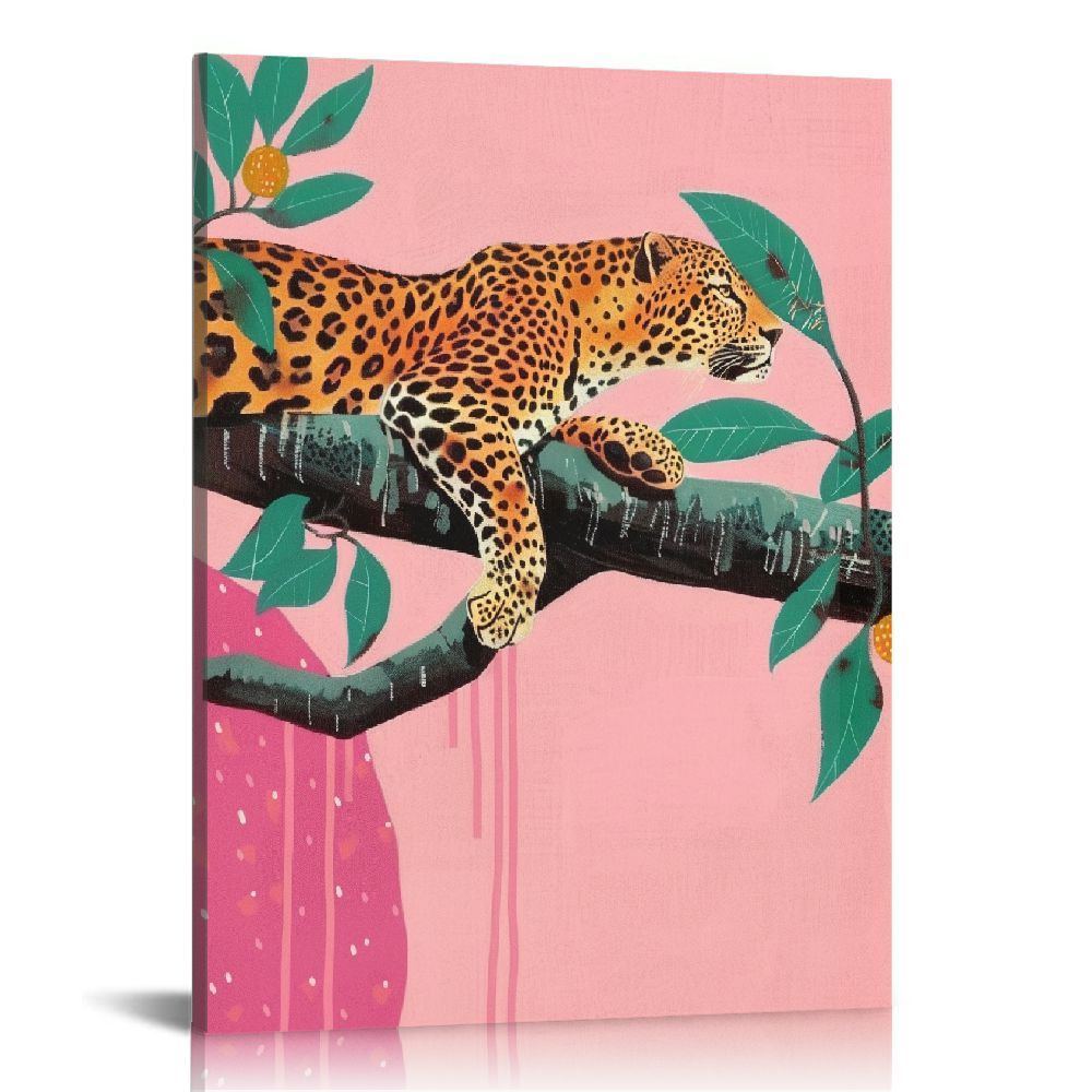 Acheng Sleeping Cheetah Canvas Poster Wall Art, Tropical Cheetah ...