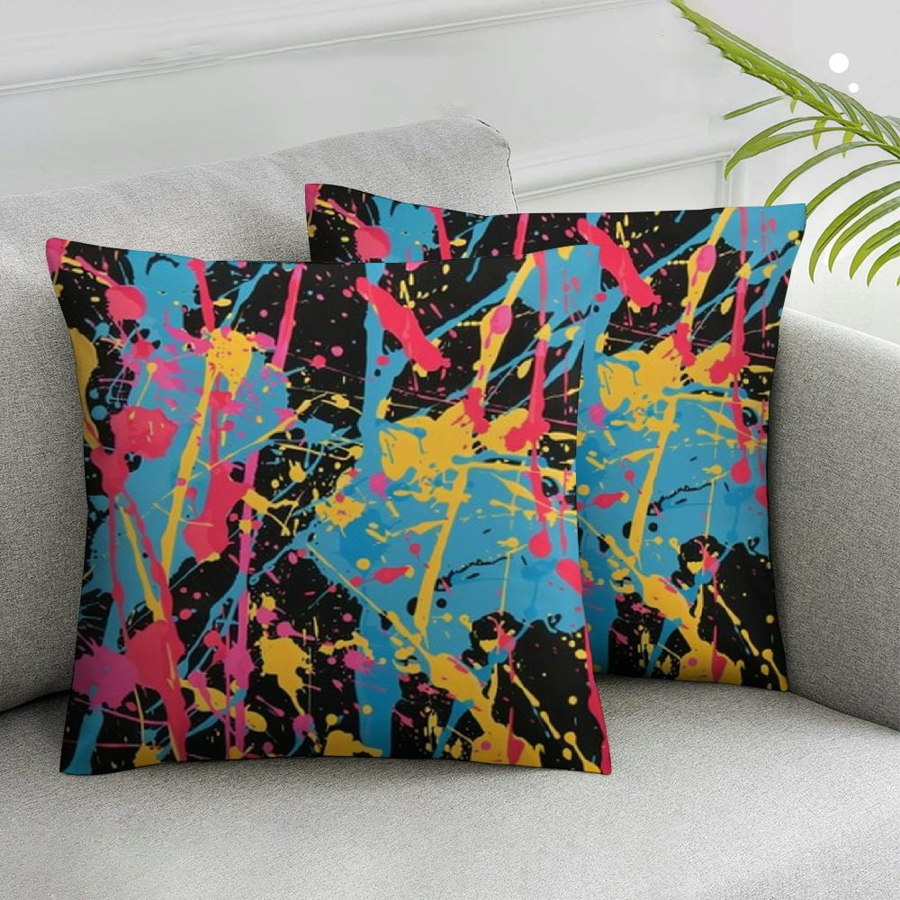 Acheng Splatter Paint Throw Pillow Covers Couch Cushion Protector ...