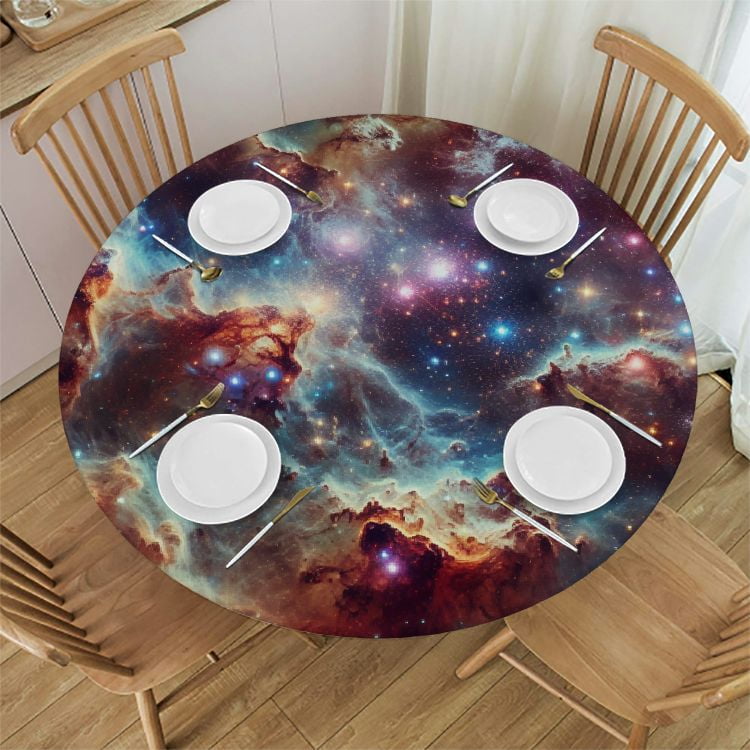 Acheng Starry Night Sky Round Tablecloth 100% Polyester Fiber Table ...