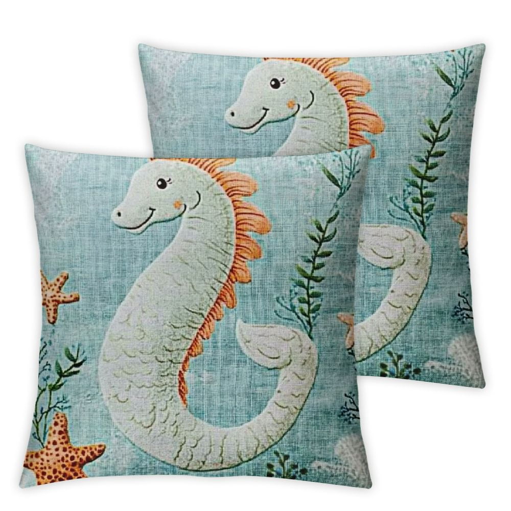 Acheng Summer Ocean Theme Decorative Throw Pillow Covers Floral Whales ...