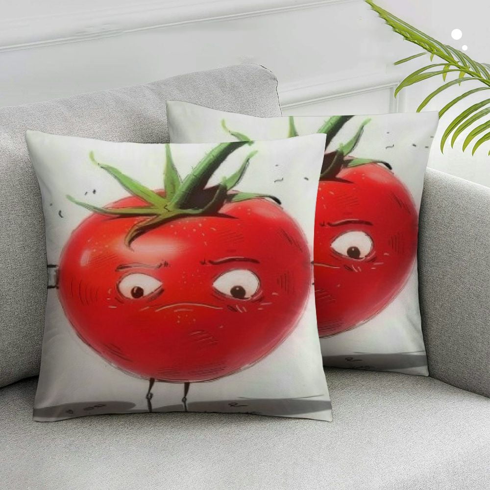 Acheng Throw Pillow Cover Cute Tomato Lifts Heavy Weight Using Barbell Funny Bodybuilder Healthy ...