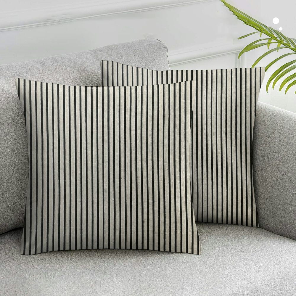 Acheng Throw Pillow Covers 2pcs Striped Pillow Covers with Fringe Chic ...