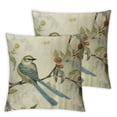 Acheng Throw Pillow Covers Fall Farmhouse Birds Leaves Print Green ...
