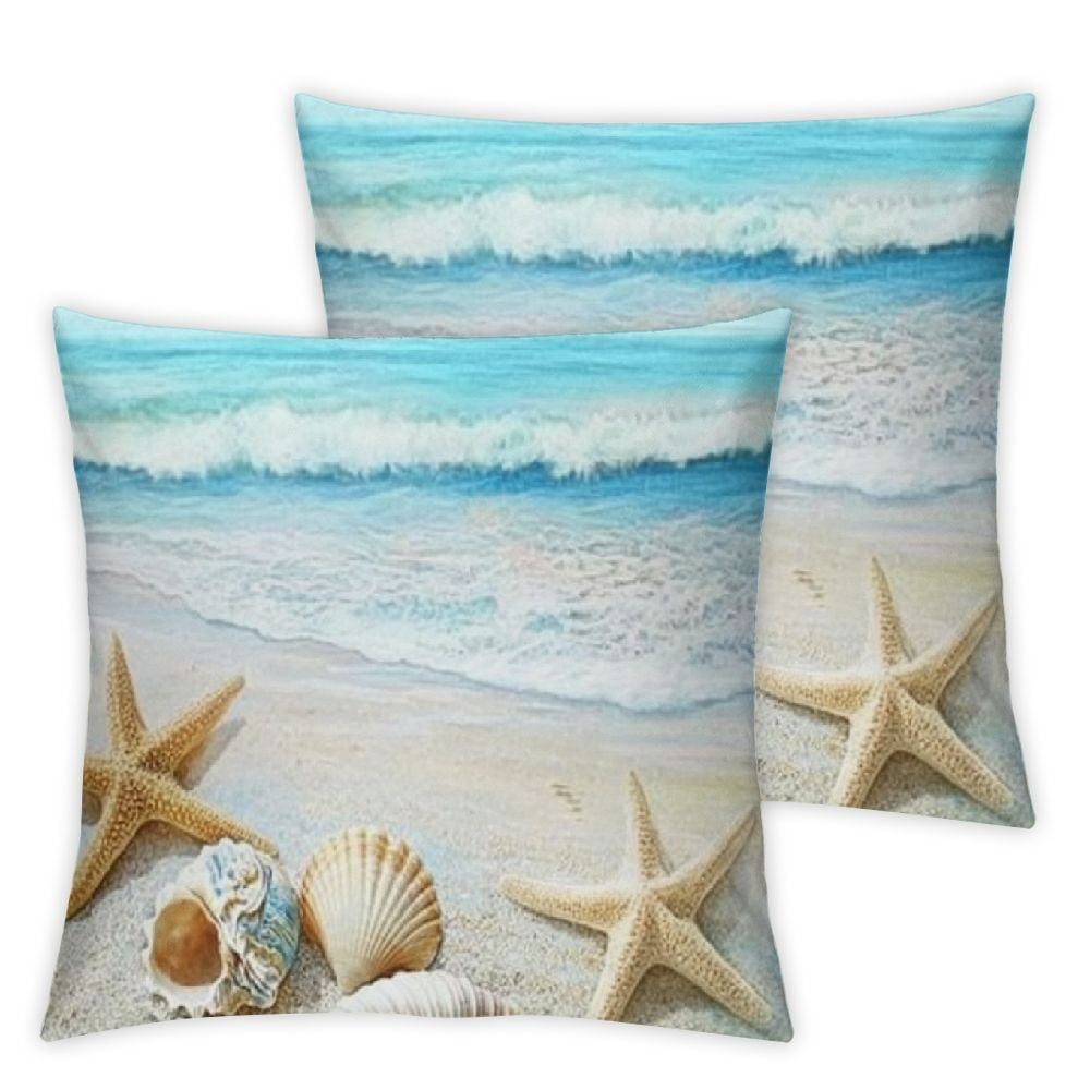 Acheng Throw Pillow Covers Shells On Tropical Beach with Soft Sand ...