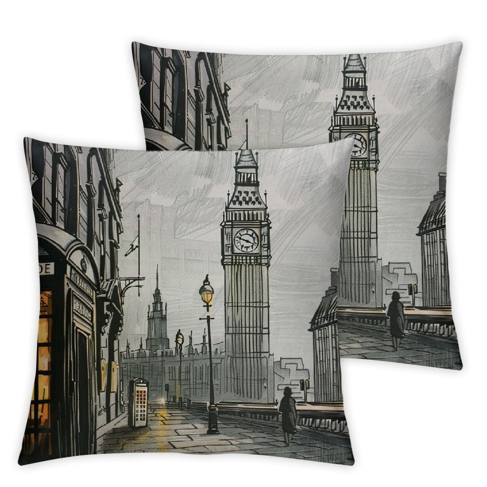 Acheng Throw Pillow Cushion Cover, London City with Big Ben Monument ...