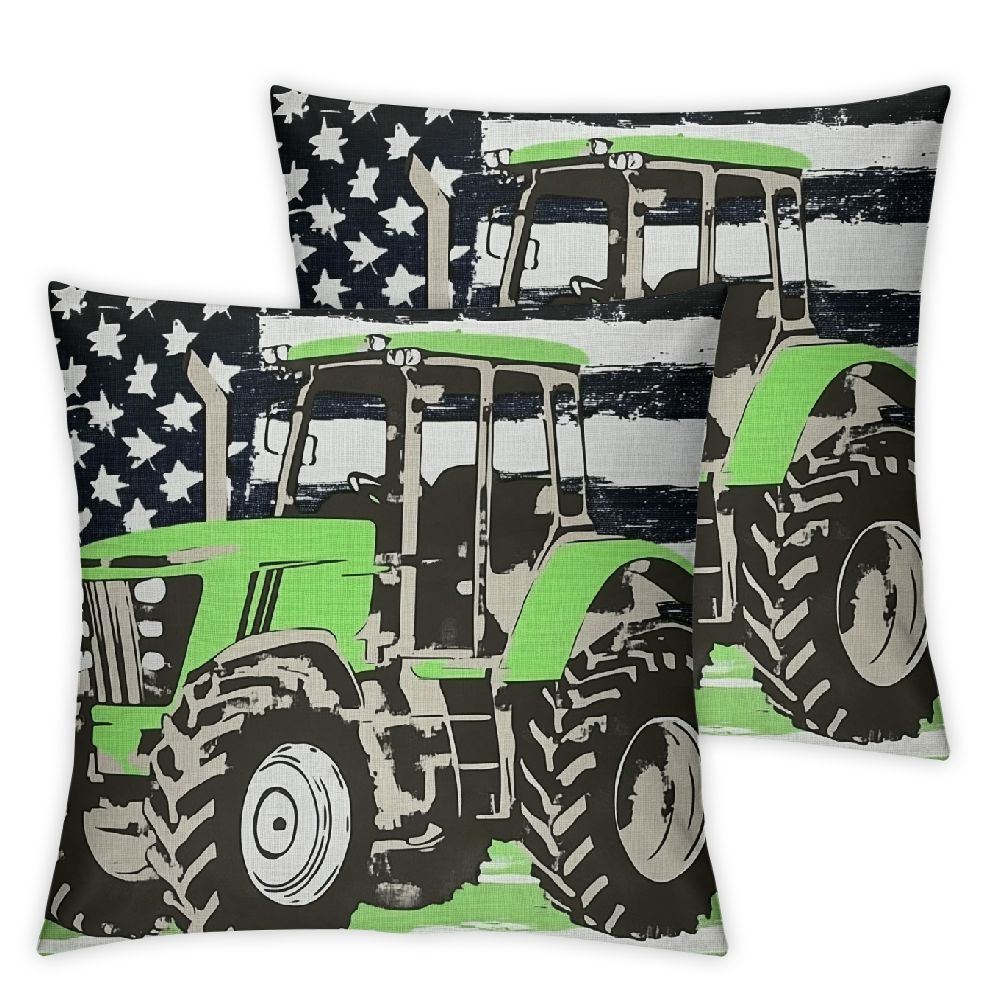 Acheng Tractor Throw Pillow Covers for Couch Sofa Bed, Set of 2 Farm ...