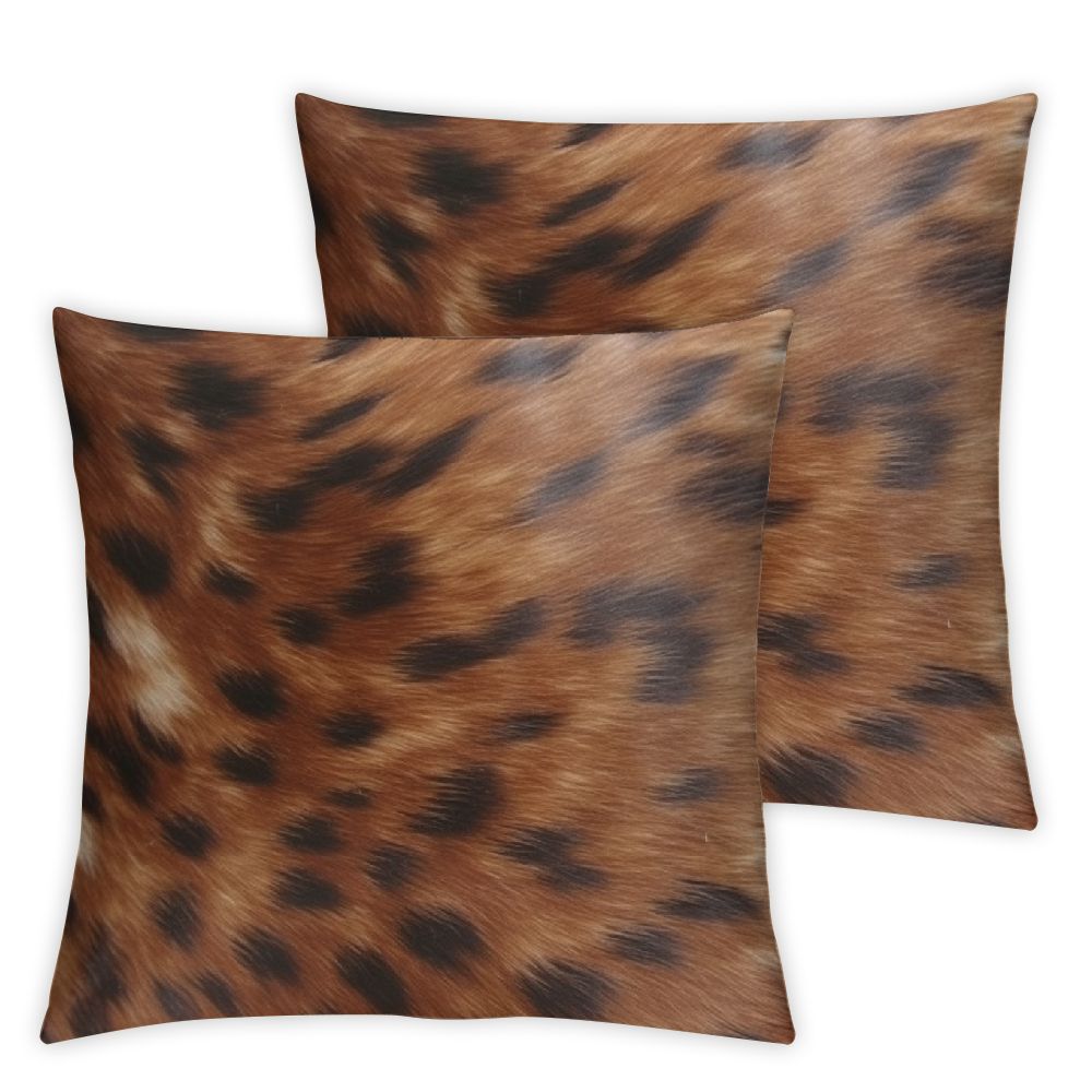Acheng Tri color Brown Cow Print Throw Pillow Cover Set of 2, Luxury ...