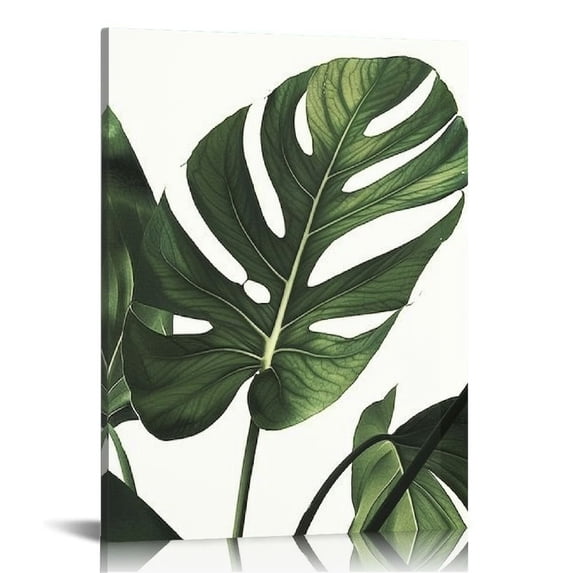 Acheng Tropical Leaf Painting and Botanical Wall Art Green Leaf ...