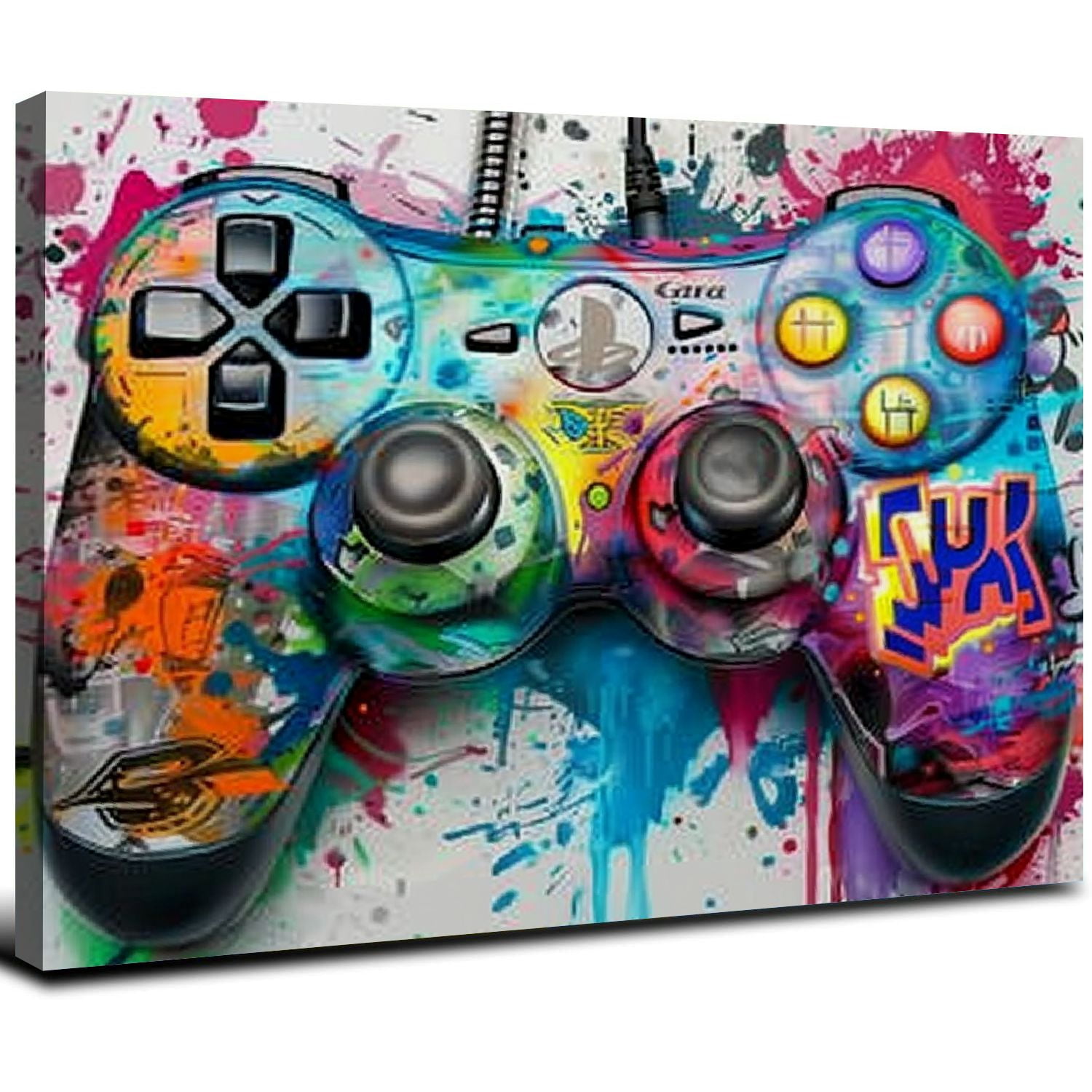Acheng Video Game Canvas Wall Art Colorful Graffiti Gaming Themed ...