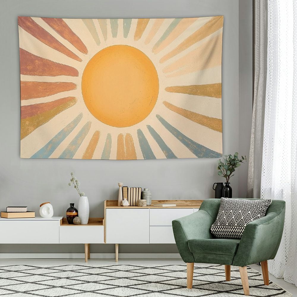 Acheng Vintage Sun Wall Tapestry Rainbow Sunrise Wall Hanging Vintage ...