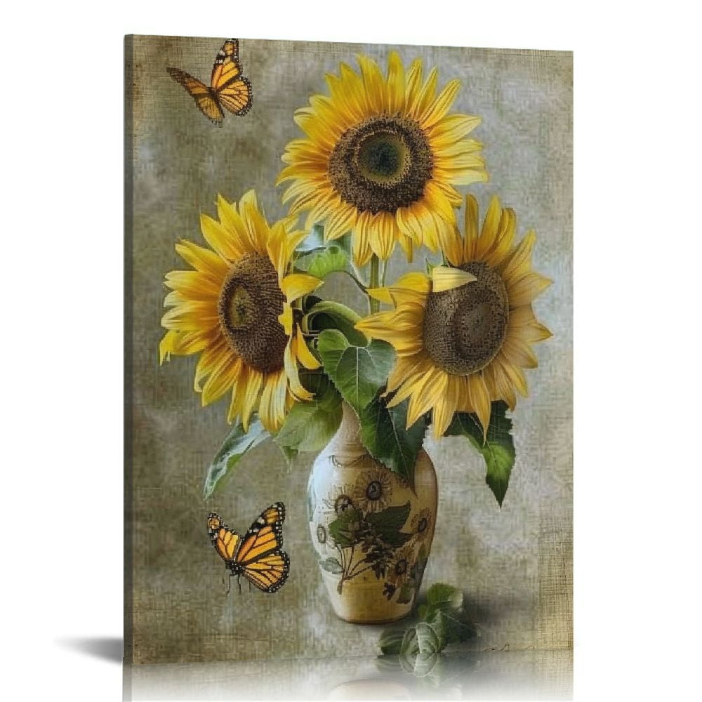 Acheng Vintage Sunflower Wall Art Decor Sunflowers Canvas Pictures ...