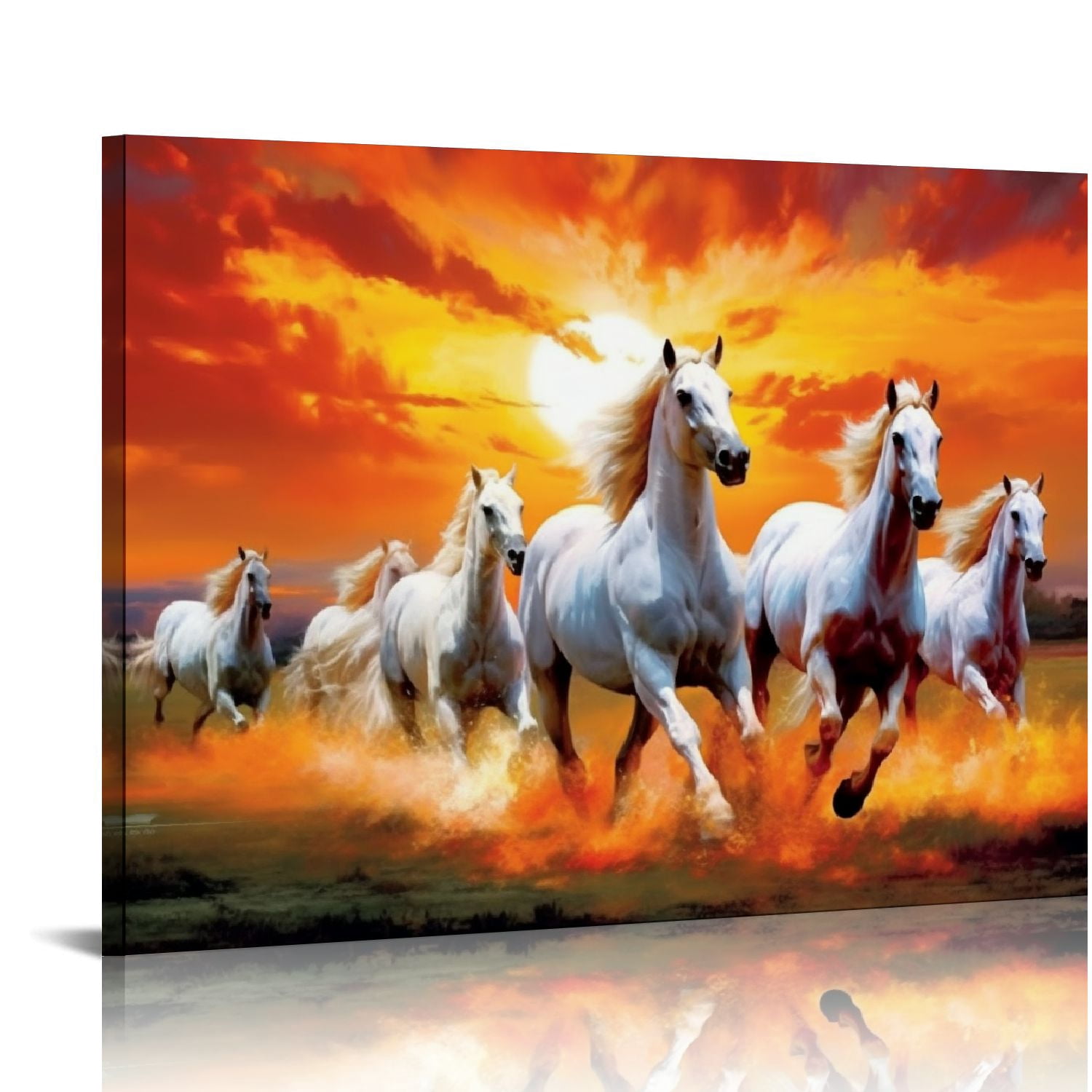 Acheng Wall Art horse pictures wall decor Seven Lucky Running Wild ...