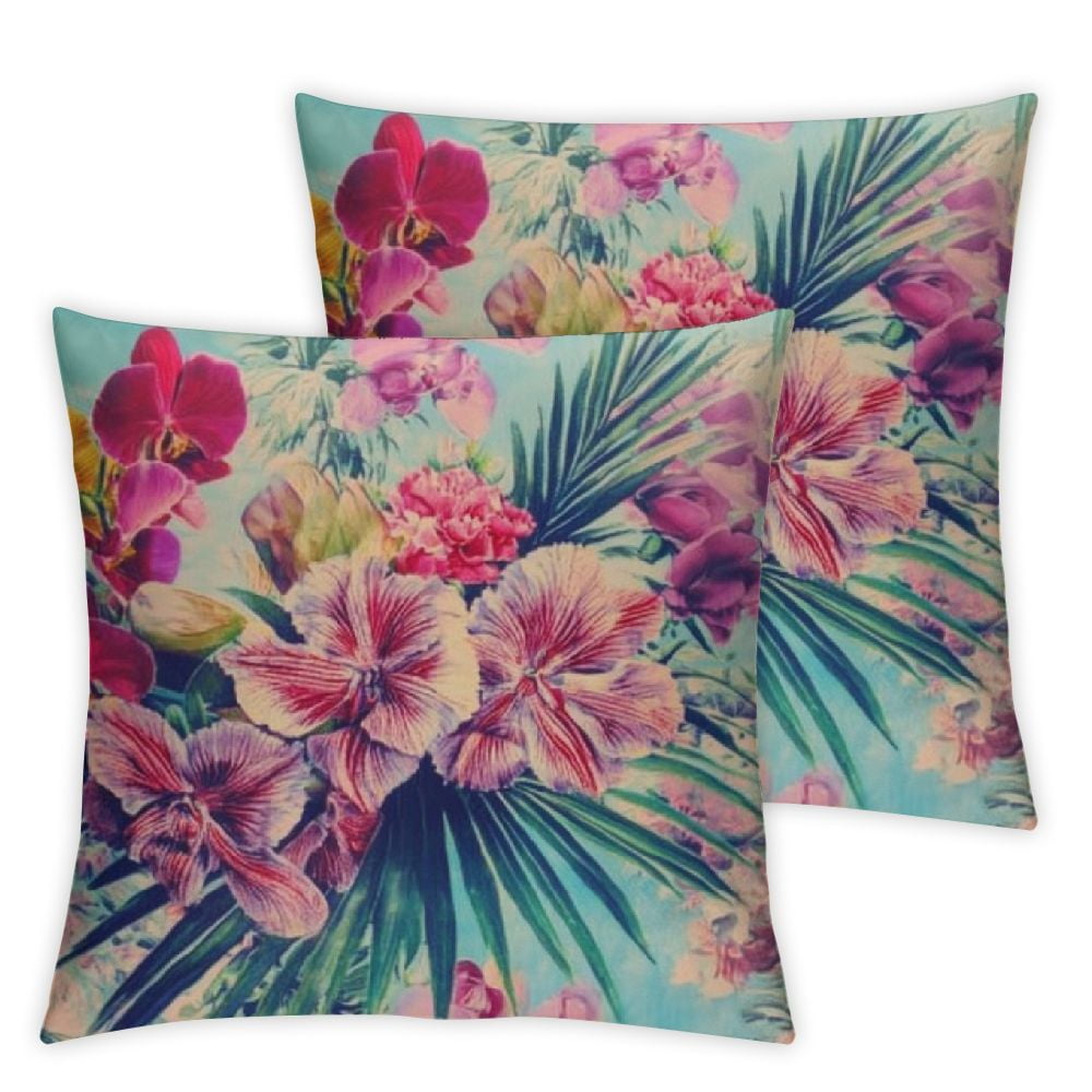 Acheng Watercolor Tropical Palm Throw Pillow Covers,Pink Beautiful ...