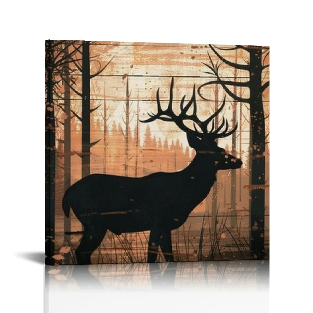 Acheng Wild Animal Canvas - Rustic Cabin Decor Wildlife Wall Art Deer ...