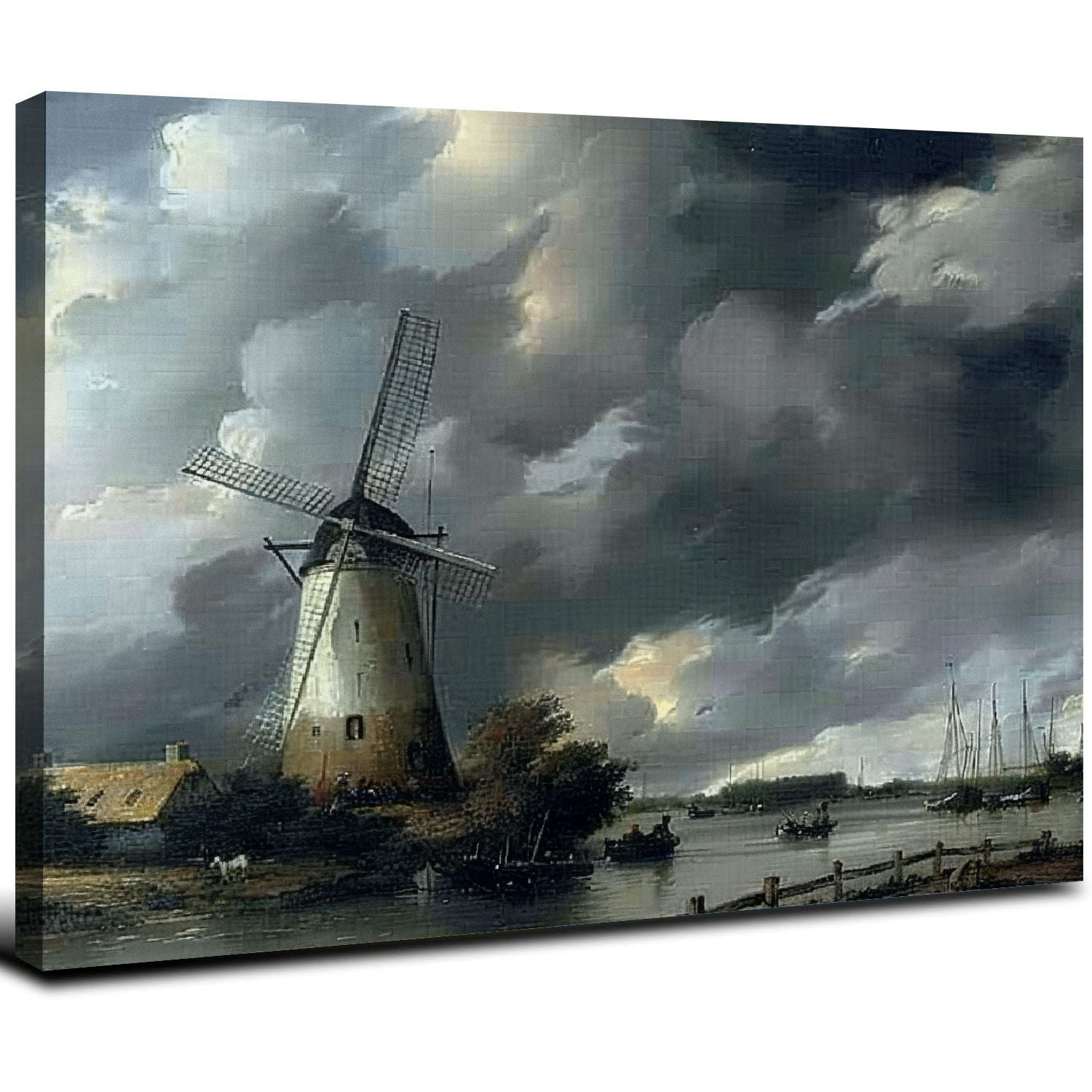 Acheng Windmill Wall Art Famous Paintings Prints Framed Posters Vintage ...