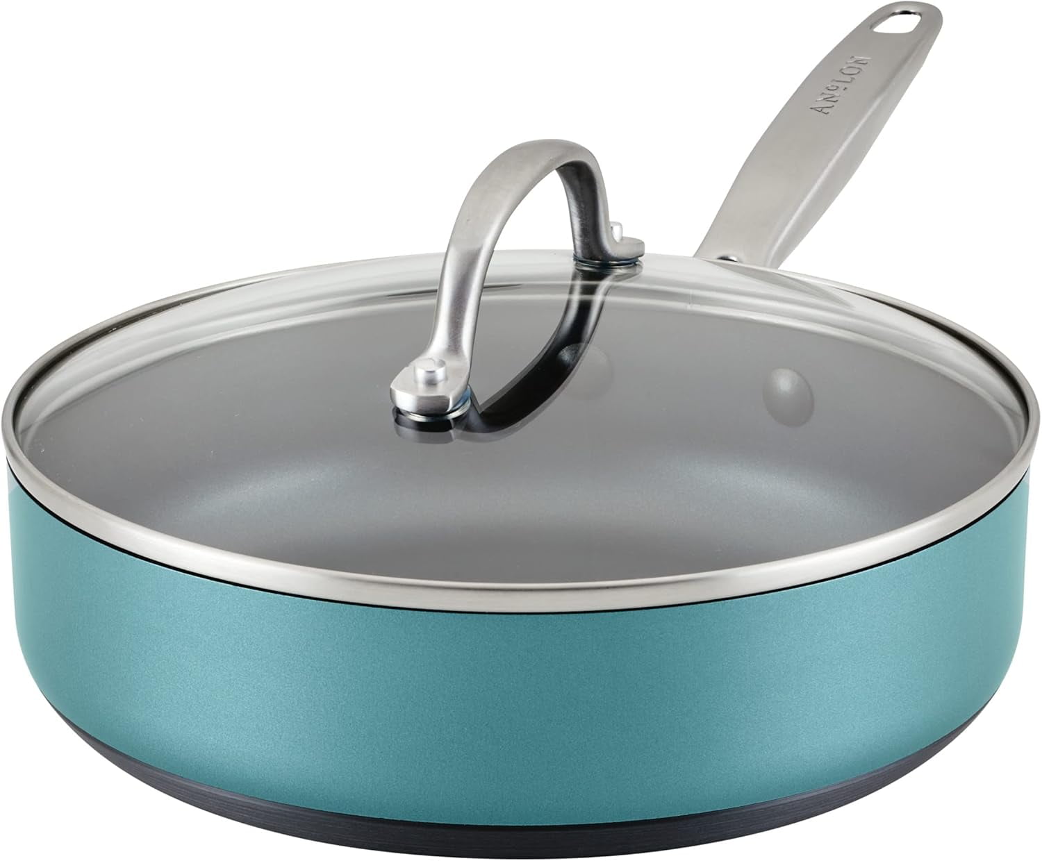 Achieve Hard Anodized Nonstick Sauce Pan with Lid, 2 Quart, Teal ...