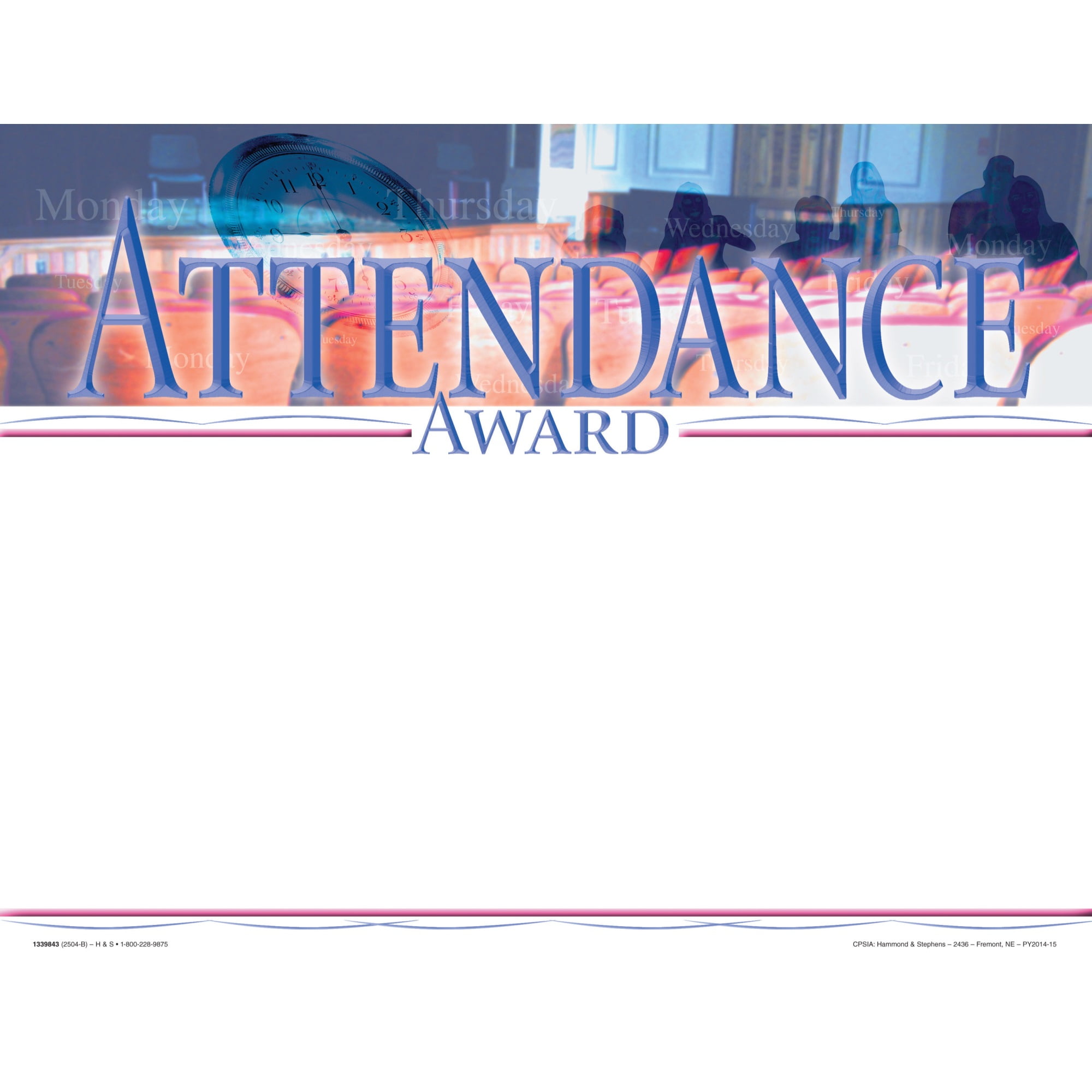 Achieve It! Attendance Award Recognition Awards, Blank Item, 11 x 8-1/2 ...