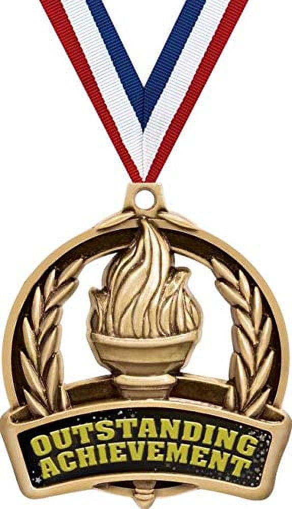 Achievement Medals, 2" Gold Student Recognition Medal Award, Comes with ...