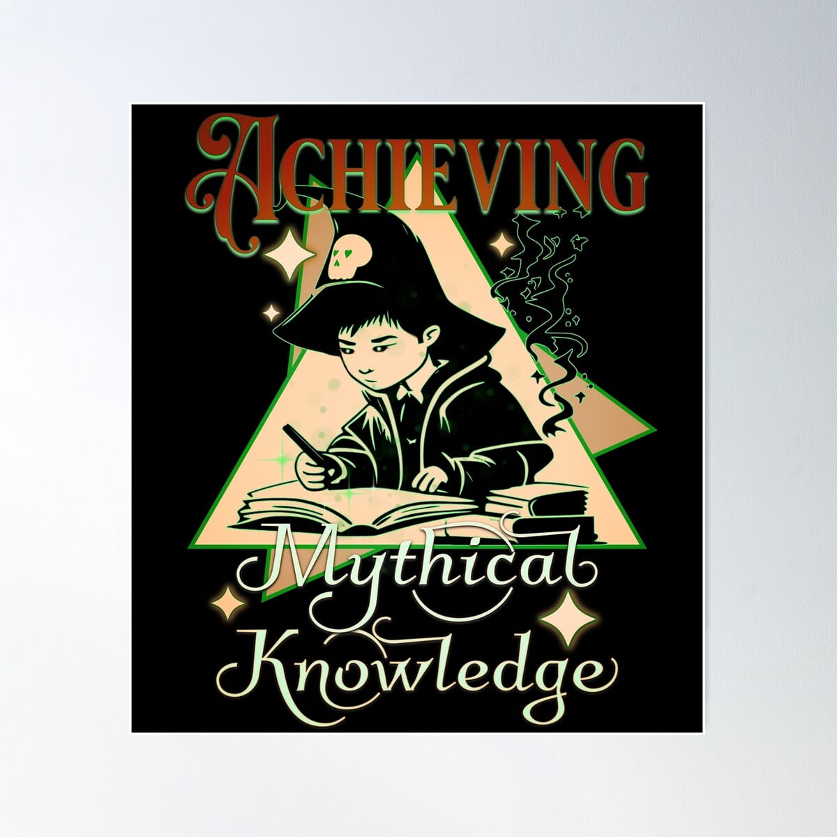 Achieving Mythical Knowledge Young Wizard Poster Wall Art, Modern Wall ...