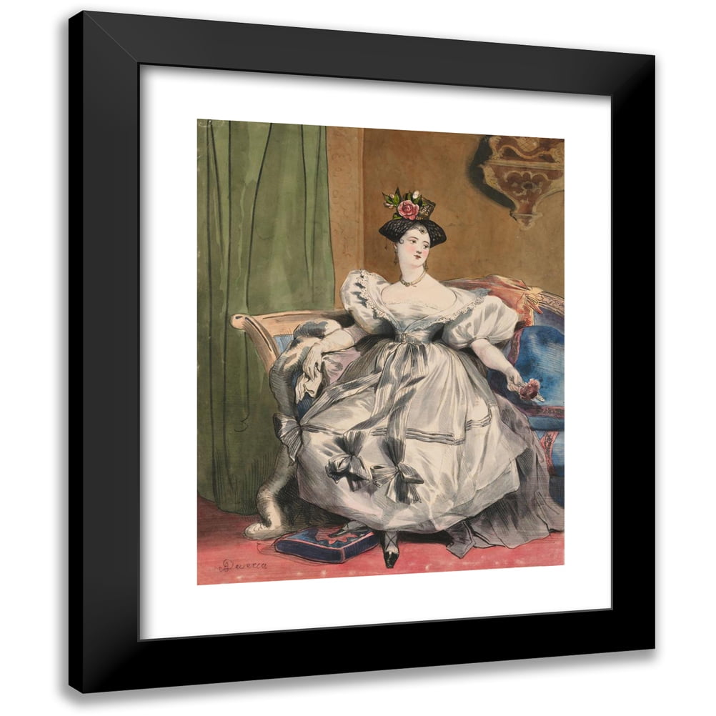 Achille Devéria 12x14 Black Modern Framed Museum Art Print Titled - 4 O ...