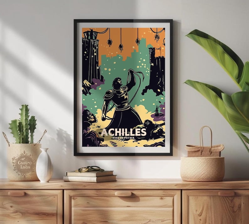 Achilles Greek Hero Wall Art Print, Unframed Paper Poster 24x36in ...