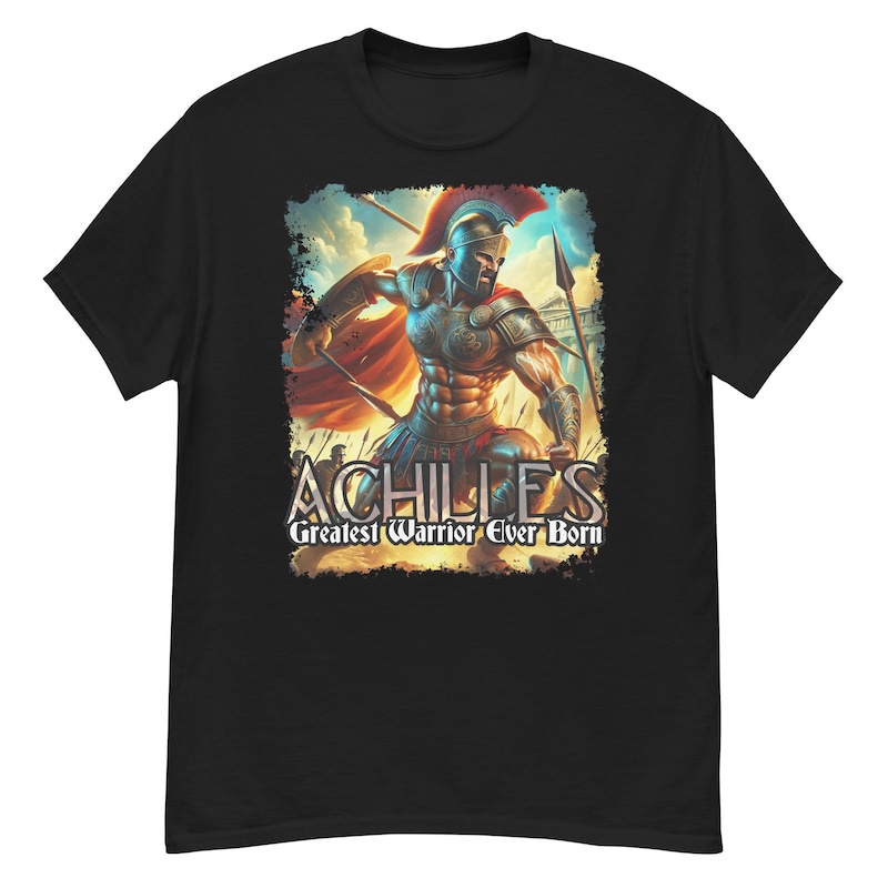 Achilles Hero Of Troy Graphic TShirt Greek Mythology Warrior Gift,for ...