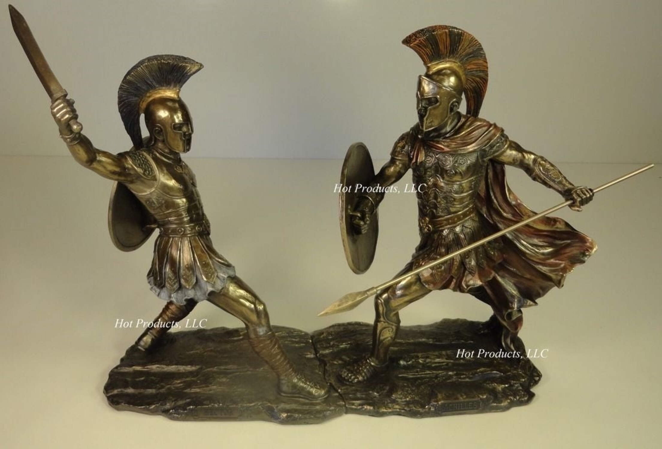 Achilles vs Hector Battle of Troy Greek Mythology Statue Set Bronze ...