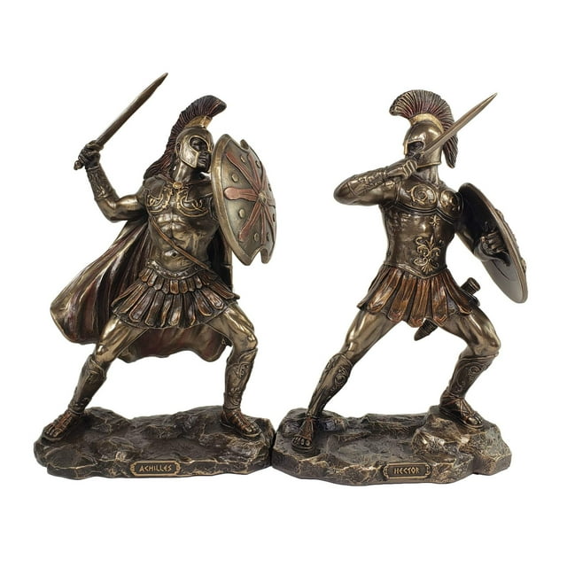 Achilles vs Hector W Swords Battle of Troy Greek Mythology Statue ...