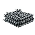 Achim Farmhouse Style Buffalo Check Kitchen Chair Seat Cushions - Black ...