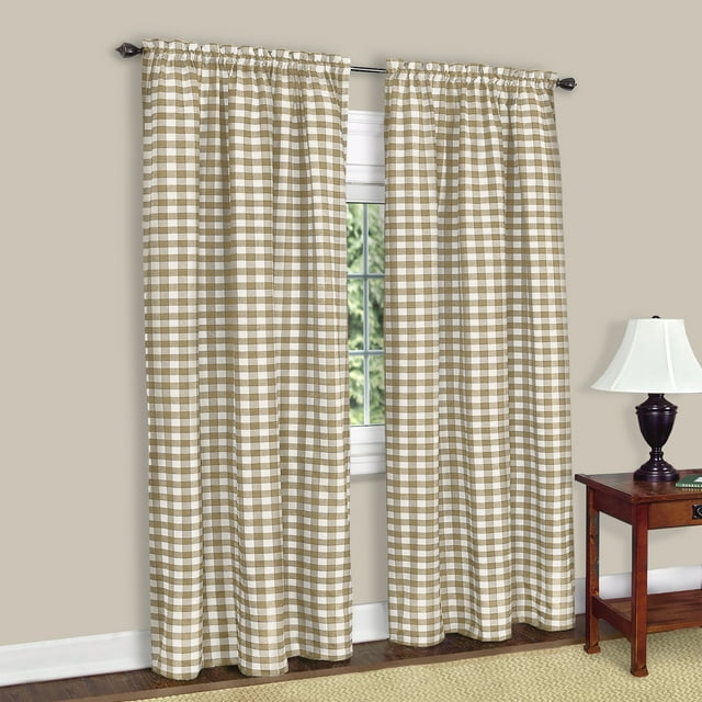 Achim Buffalo Check Plaid Drapes, Farmhouse Style Window Curtain Panel ...